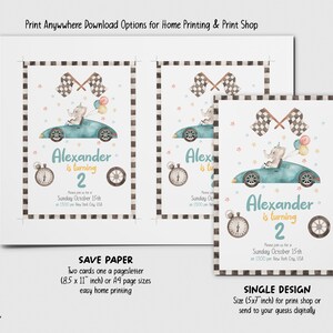 Editable Birthday Invitation for Kids, Car Driver Elephant Printable ...