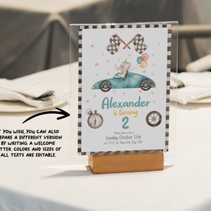 Editable Birthday Invitation for Kids, Car Driver Elephant Printable ...