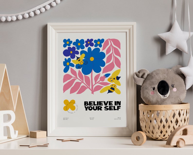 Printable Positive Motivational Poster for Kids Believe in - Etsy