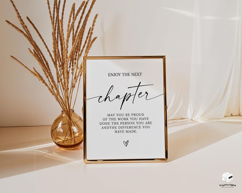 Retirement Party Sign, Enjoy Next Chapter Begins at Baby Shower Sign ...