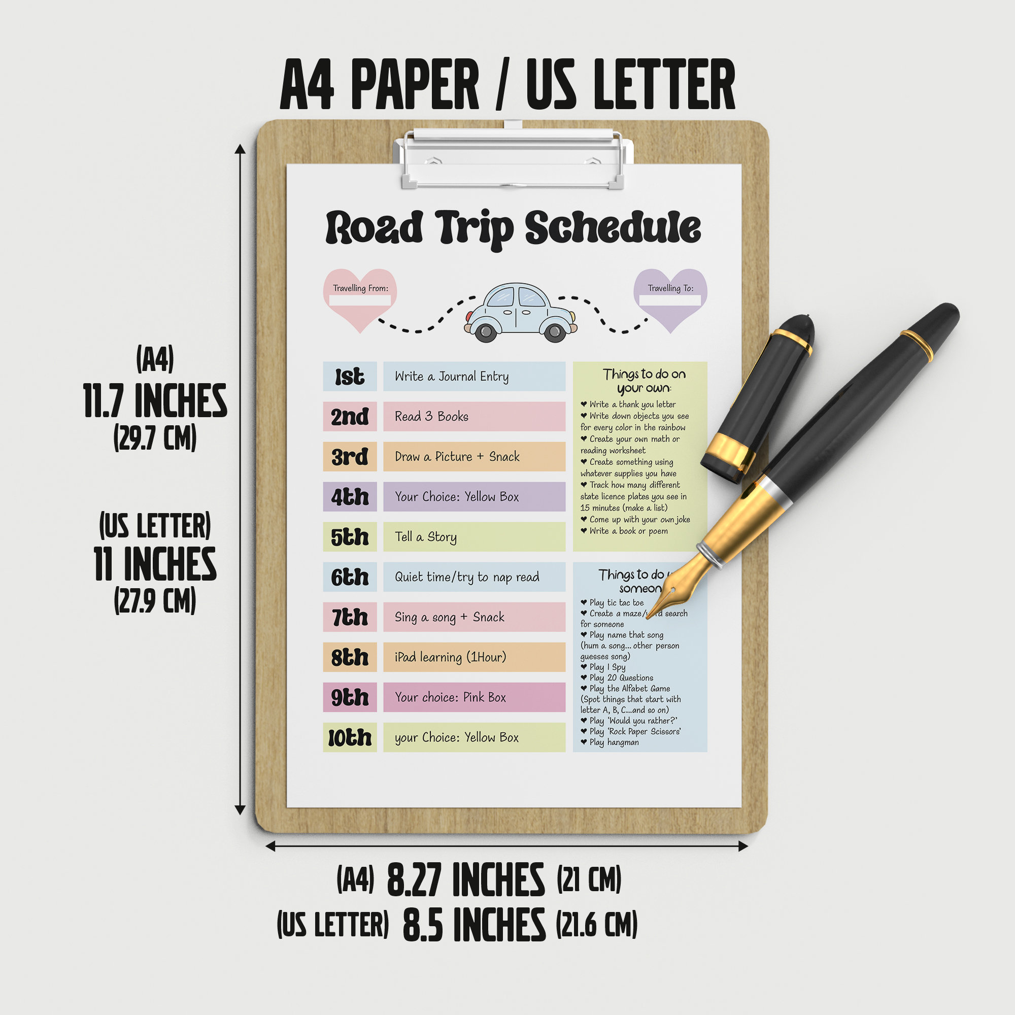 Road Trip Schedule, Road Trip Travel Activities for Kids, Editable Road ...