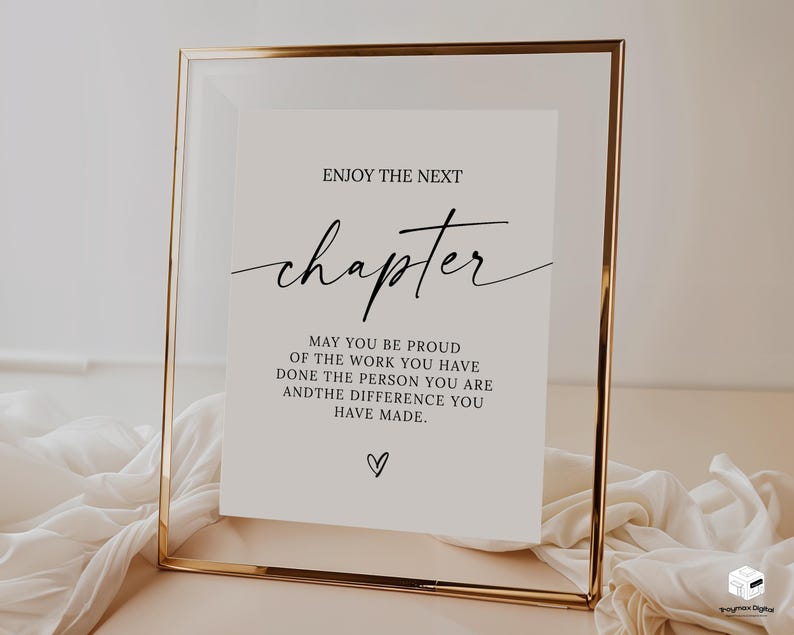 Retirement Party Sign, Enjoy Next Chapter Begins at Baby Shower Sign ...
