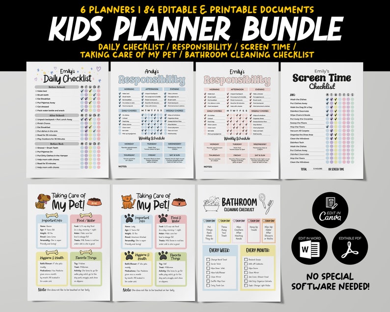 Daily Checklist Printable, Responsibility, Screen Time Checklist ...