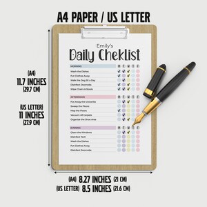 Editable Daily Checklist for Kids, Printable Daily Planner for Kids ...