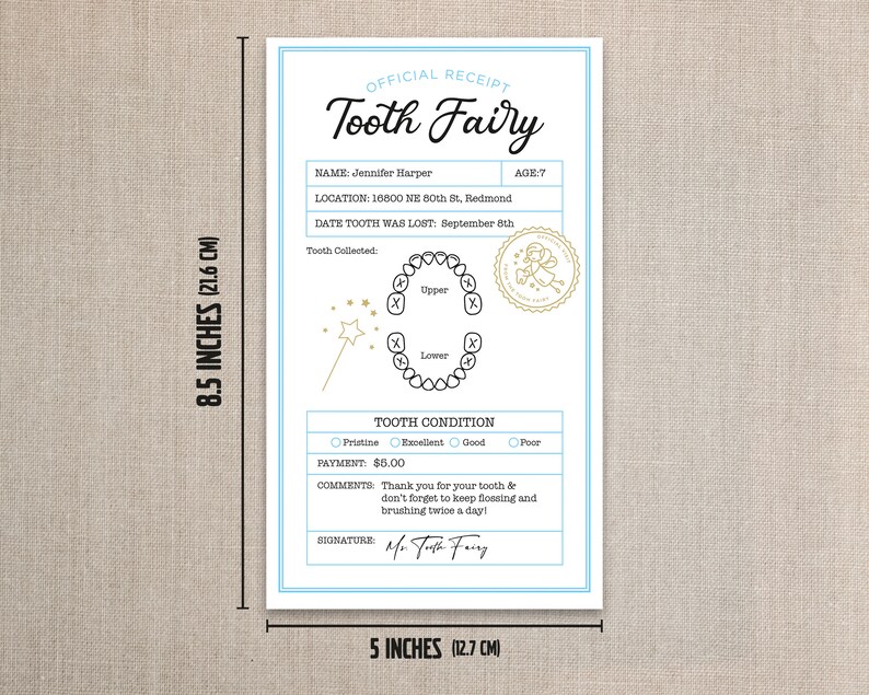 Tooth Fairy Receipt Certificate, Tooth Fairy for Kids, Editable Tooth ... Tooth Fairy Receipt Certificate, Tooth Fairy for Kids, Editable Tooth ...