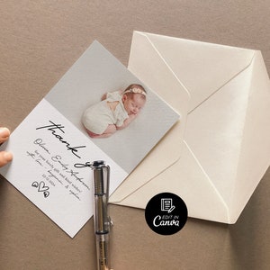 Baby Thank You Card, Newborn Thank You Card, Photo Thank You Card for ...