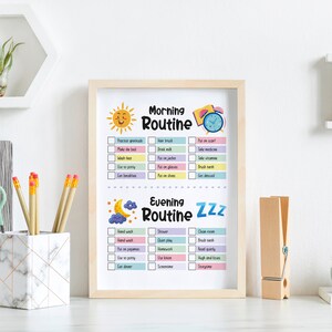 Daily Routine Chart for Kids, Toddler Morning Bedtime Routine Chart ...
