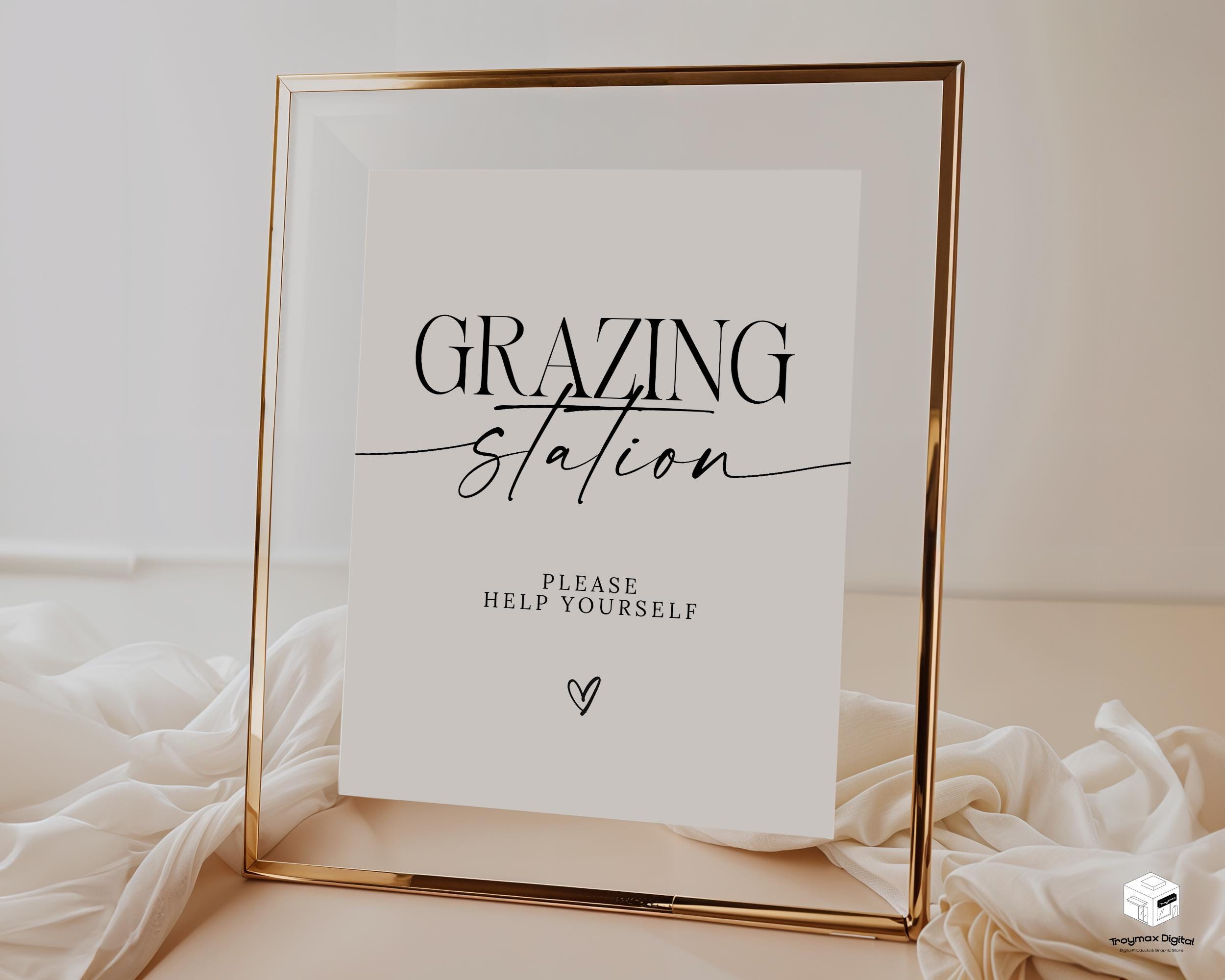 Minimalist Grazing Table Sign Template, Grazing Station Sign, Wedding ...
