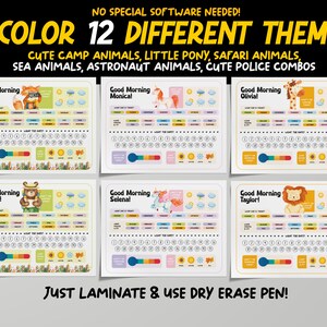 Daily Morning Board Template for Kids, Printable Wipeable Placemat for ...