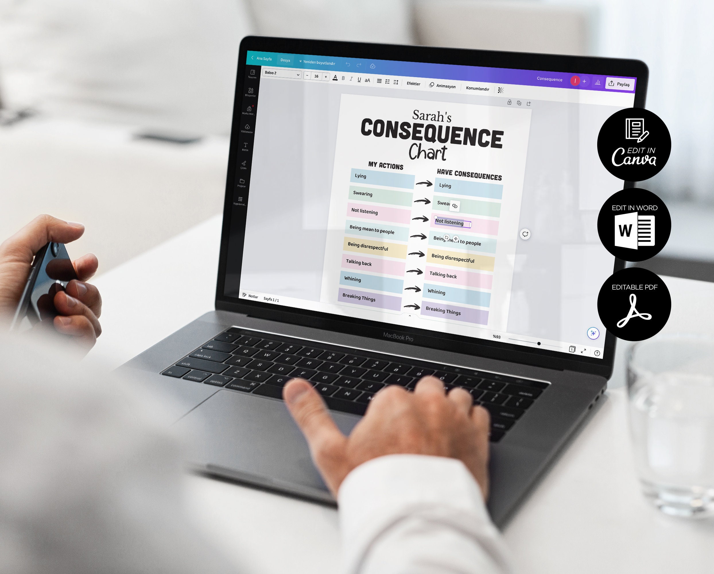 Consequence Chart for Kids Editable, Printable, Consequences of My ...