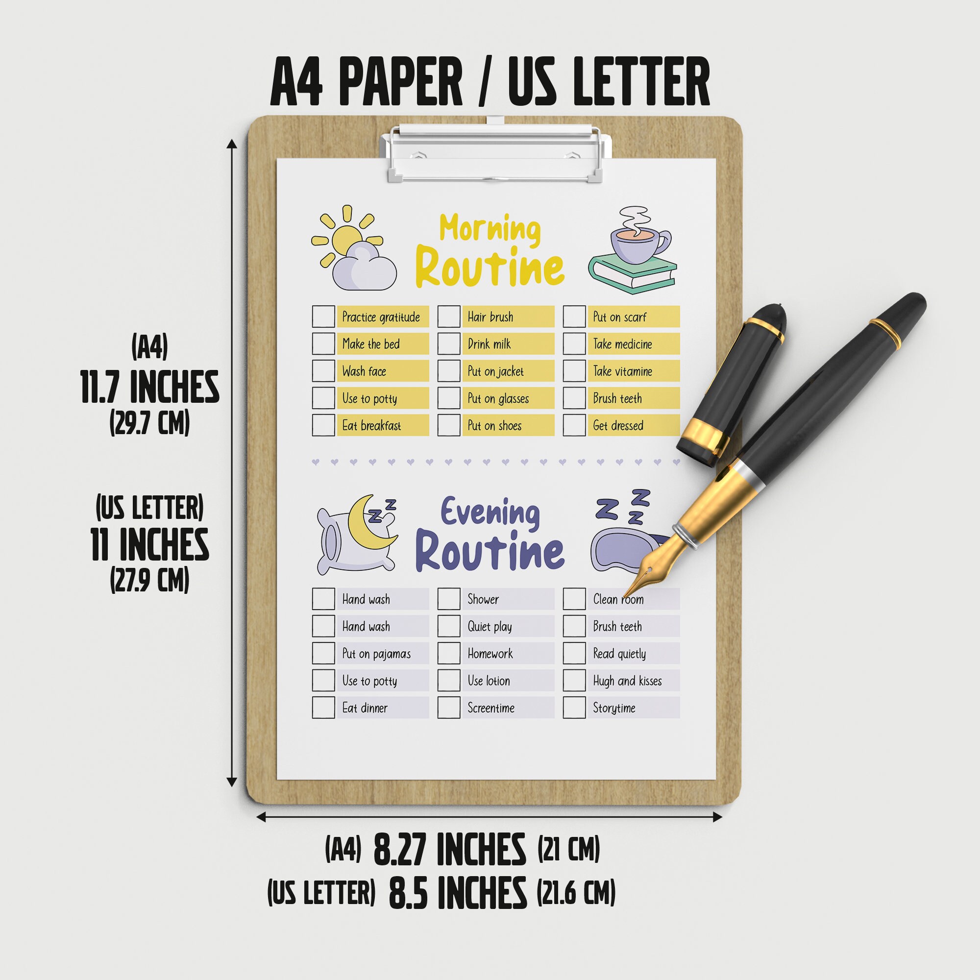 Daily Routine Chart for Kids Toddler Morning Bedtime Routine - Etsy