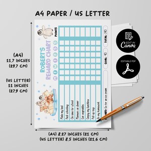 Editable Arctic Animals Reward Chart, Printable Chore Chart for Kids ...