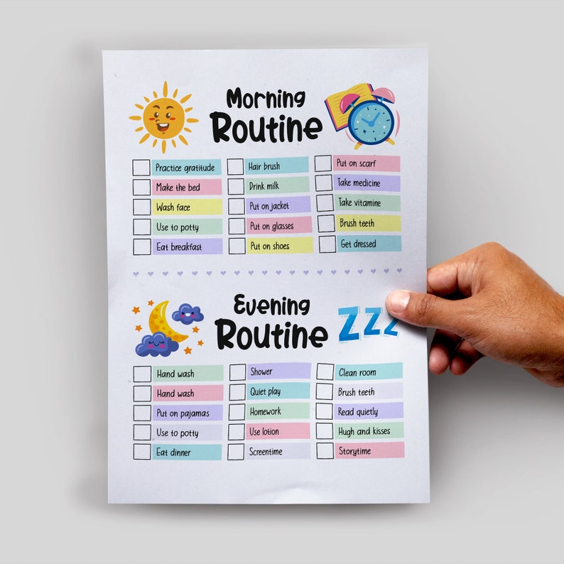 Daily Routine Chart for Kids Toddler Morning Bedtime Routine - Etsy