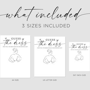 Guess the Dress Bridal Shower Game Printable Template, Modern Bridal ...