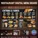4 Animated Digital Menu Boards for TV Screens Editable Canva Templates ...