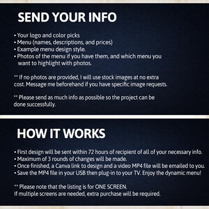 4 Animated Digital Menu Boards for TV Screens Editable Canva Templates ...