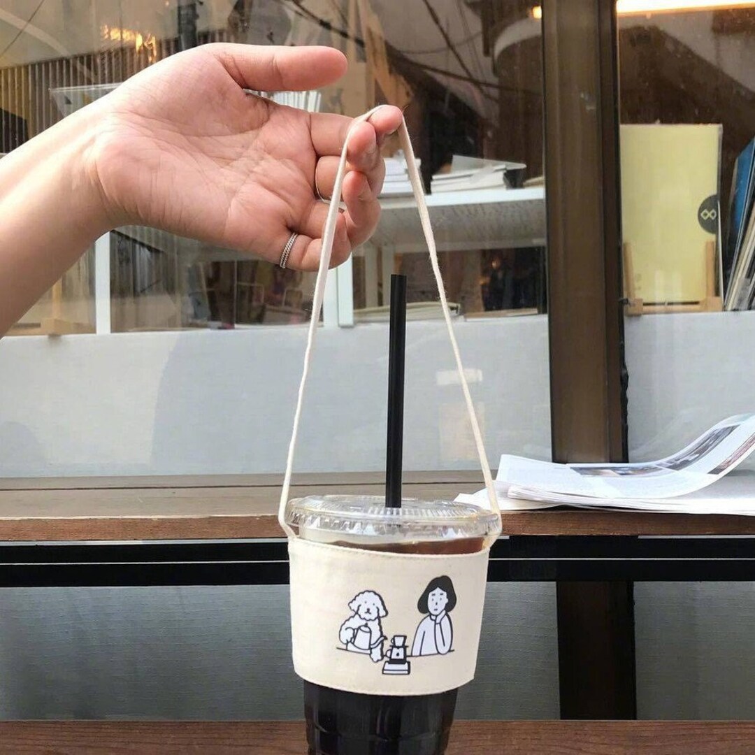 Reuseable Coffee Cup Sleeve I Eco Friendly, Beverage Tote Bag, Mug ...