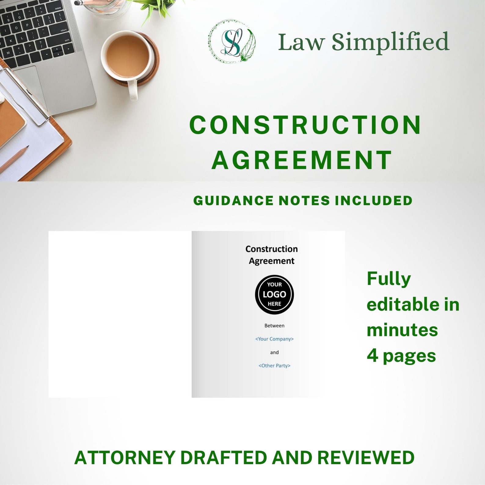 Construction Agreement Building Contracts DIY Contracts - Etsy