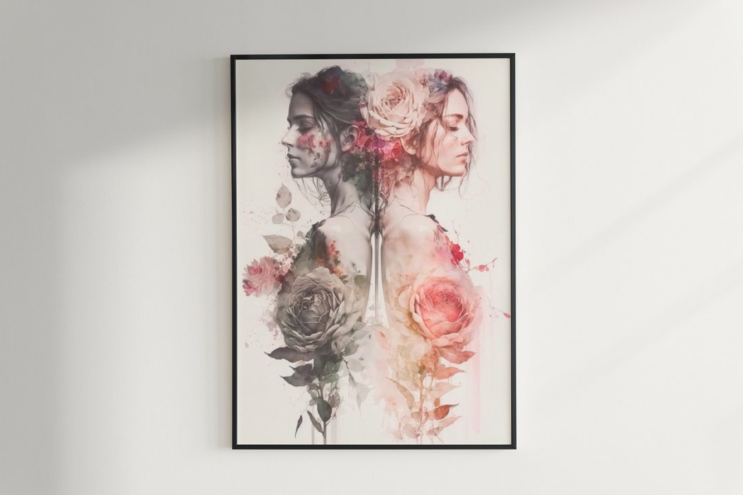 Lesbian Wall Art Digital Download Sapphic Art Print Lesbian Wedding
