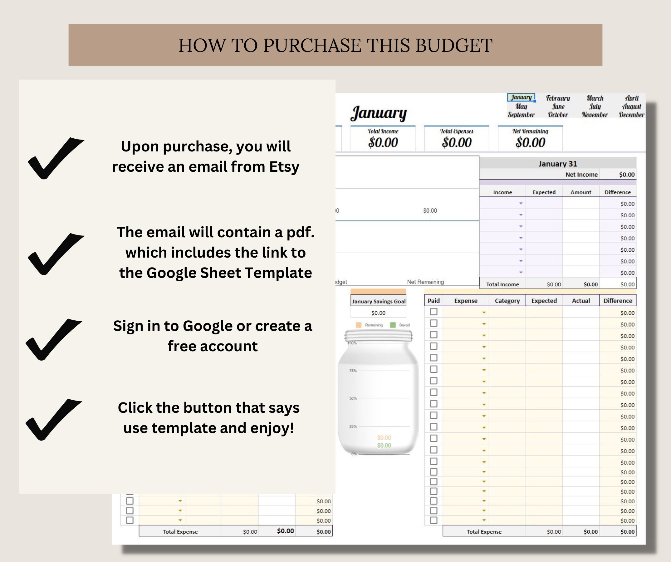 Bi-monthly Paycheck Budget | Digital Download - Etsy