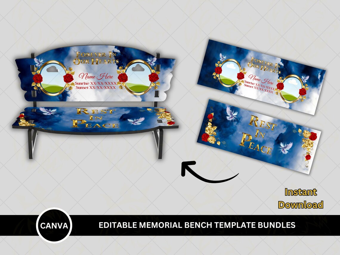 MEMORIAL BENCH TEMPLATE - Etsy
