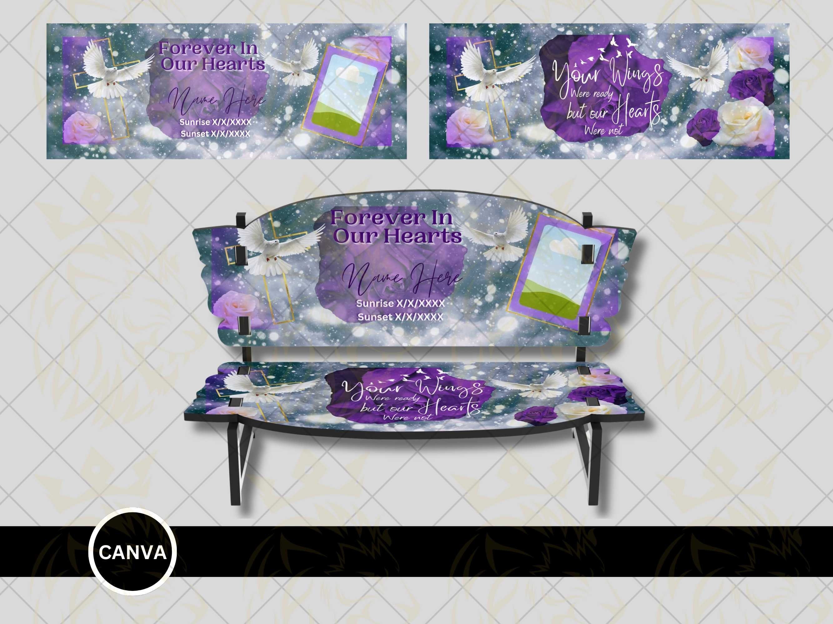 7 Canva Memorial Bench Template Bundle for Sublimation - Etsy