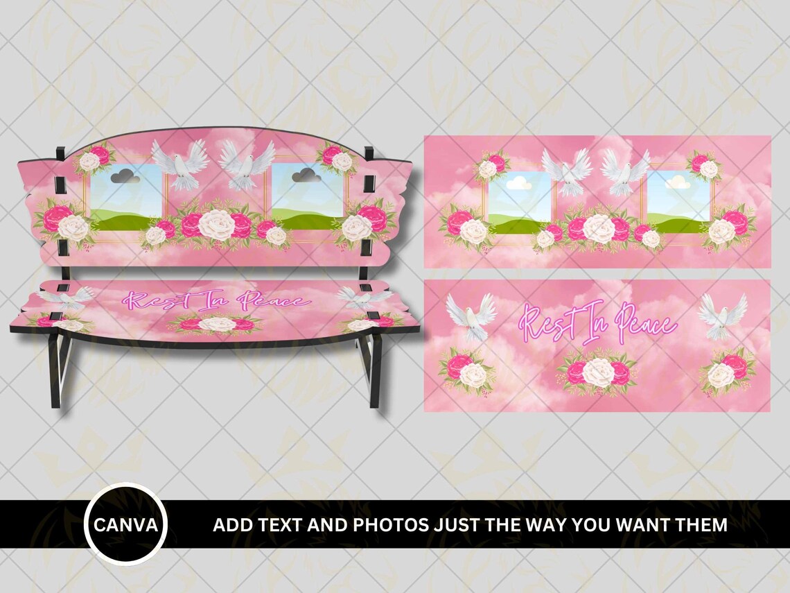 7 Canva Memorial Bench Template Bundle for Sublimation - Etsy
