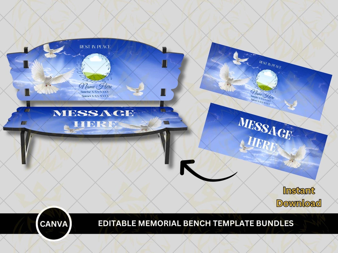 Memorial Bench Template - Etsy