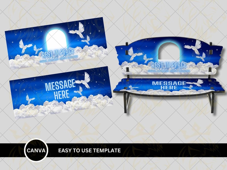 7 Canva Memorial Bench Template Bundle for Sublimation - Etsy