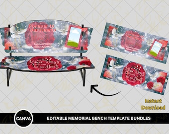 Memorial Bench Template Design 2, Pink and White - Etsy