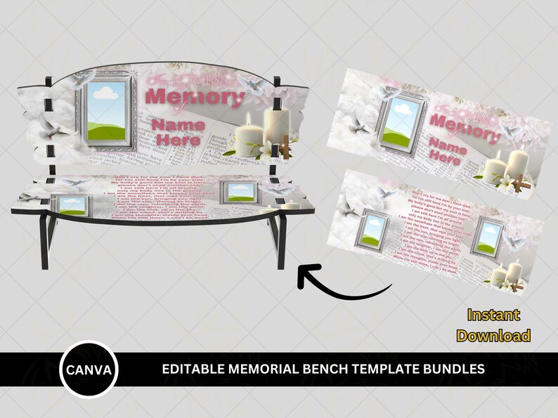 Memorial Bench Template/memorial/bible - Etsy