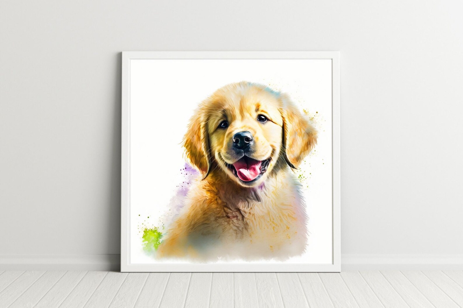 Baby Dog Digital Print, Watercolour Illustration, Home Decor, Kidsroom ...