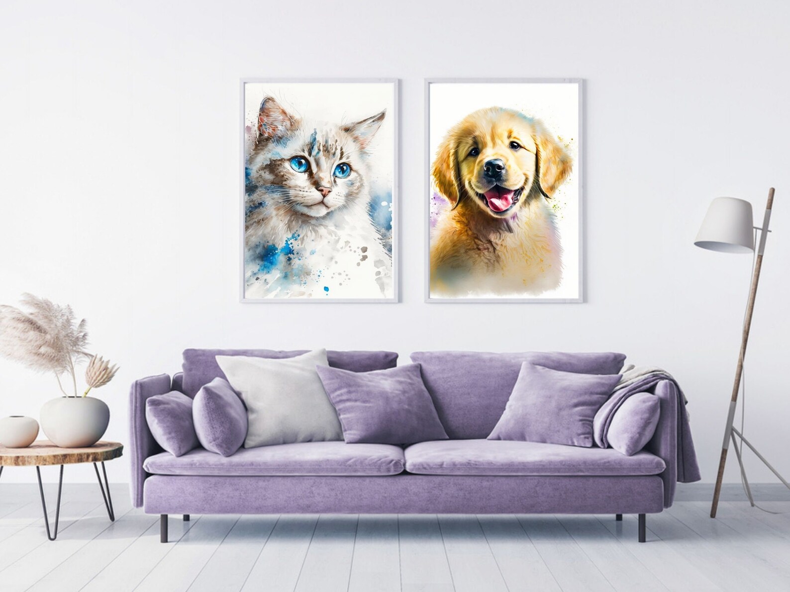 Baby Dog Digital Print, Watercolour Illustration, Home Decor, Kidsroom ...