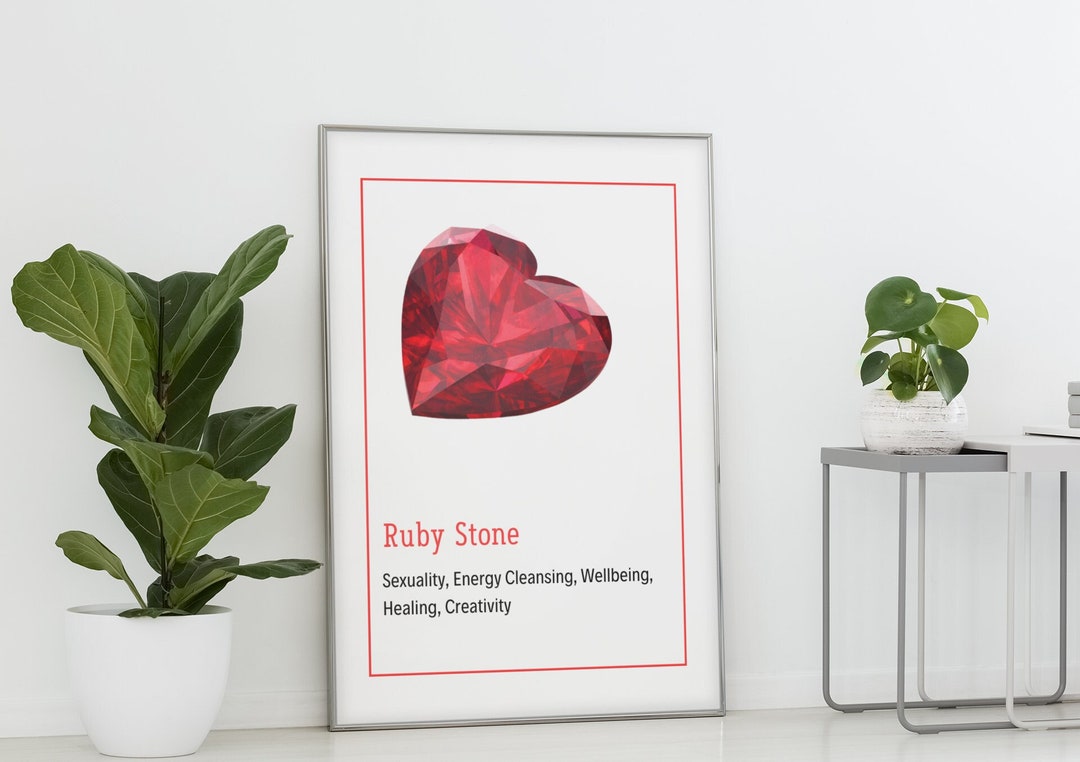 Ruby Print Digital Download, Instant Download Ruby Art Gem Stone Art ...