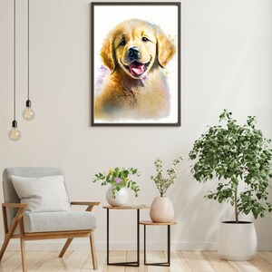 Baby Dog Digital Print, Watercolour Illustration, Home Decor, Kidsroom ...