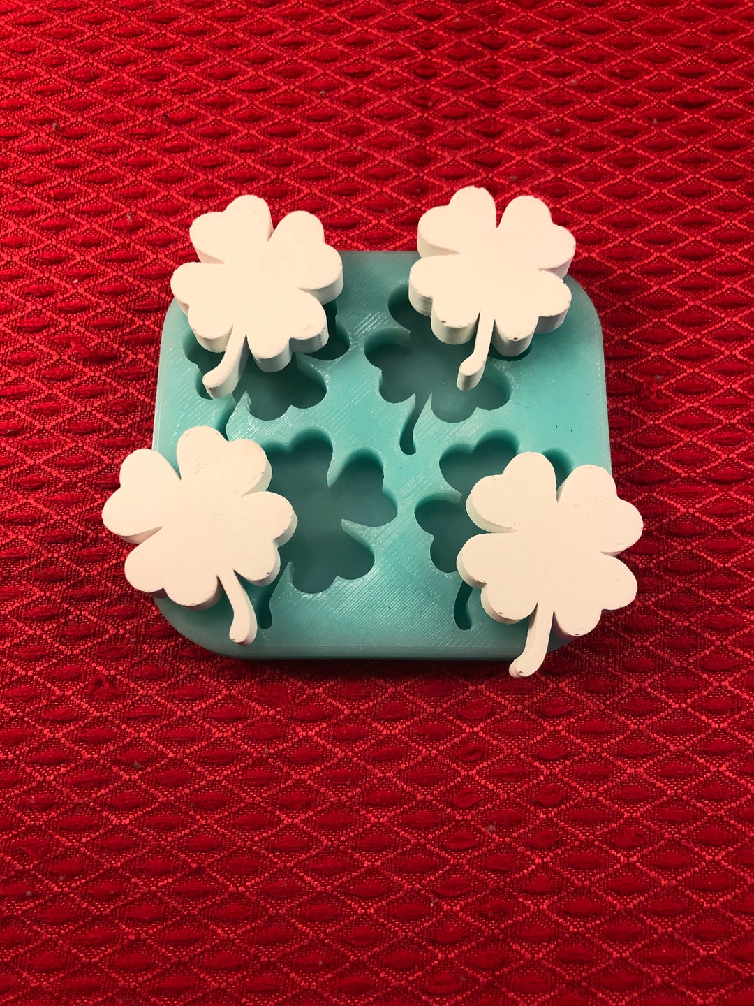 Silicone Mold "mini Clover" for Casting 4 Clover Leaves From Plaster ...
