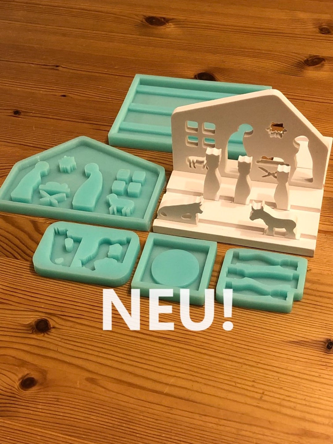Silikonform-SET Weihnachtskrippe mit Grundplatte und - Etsy.de