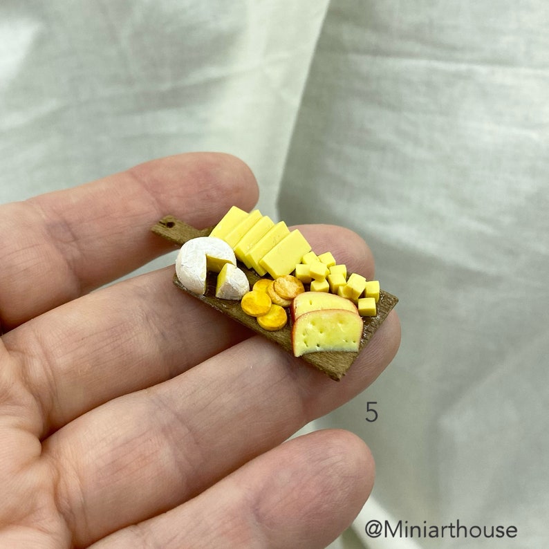 1:12 Scale Miniature Cheese Compositions on a Wooden Cutting Boards - Etsy