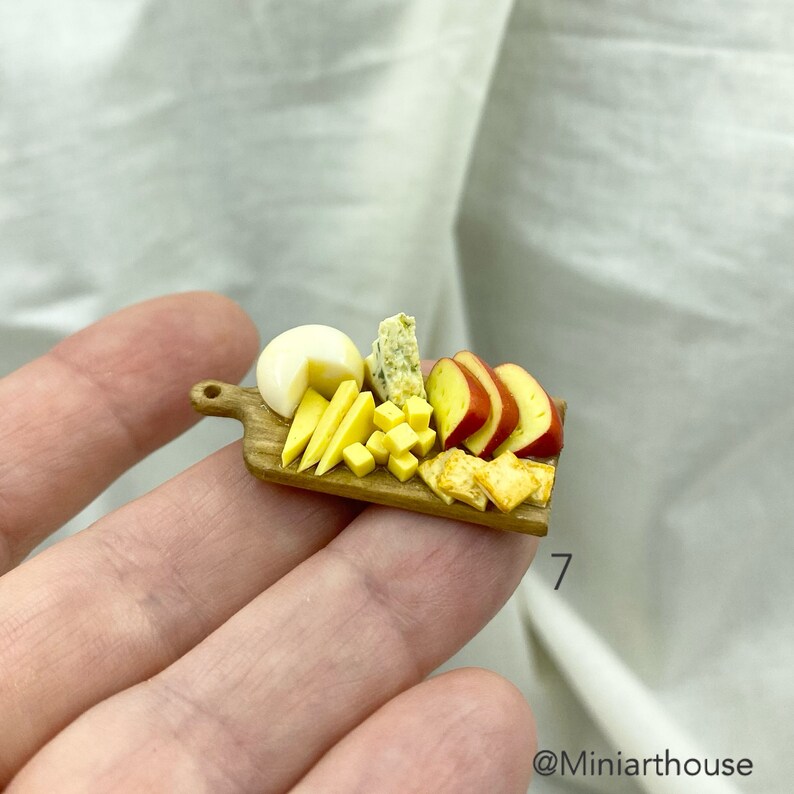 1:12 Scale Miniature Cheese Compositions on a Wooden Cutting Boards - Etsy