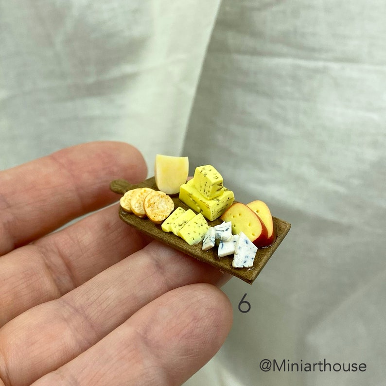 1:12 Scale Miniature Cheese Compositions on a Wooden Cutting Boards - Etsy