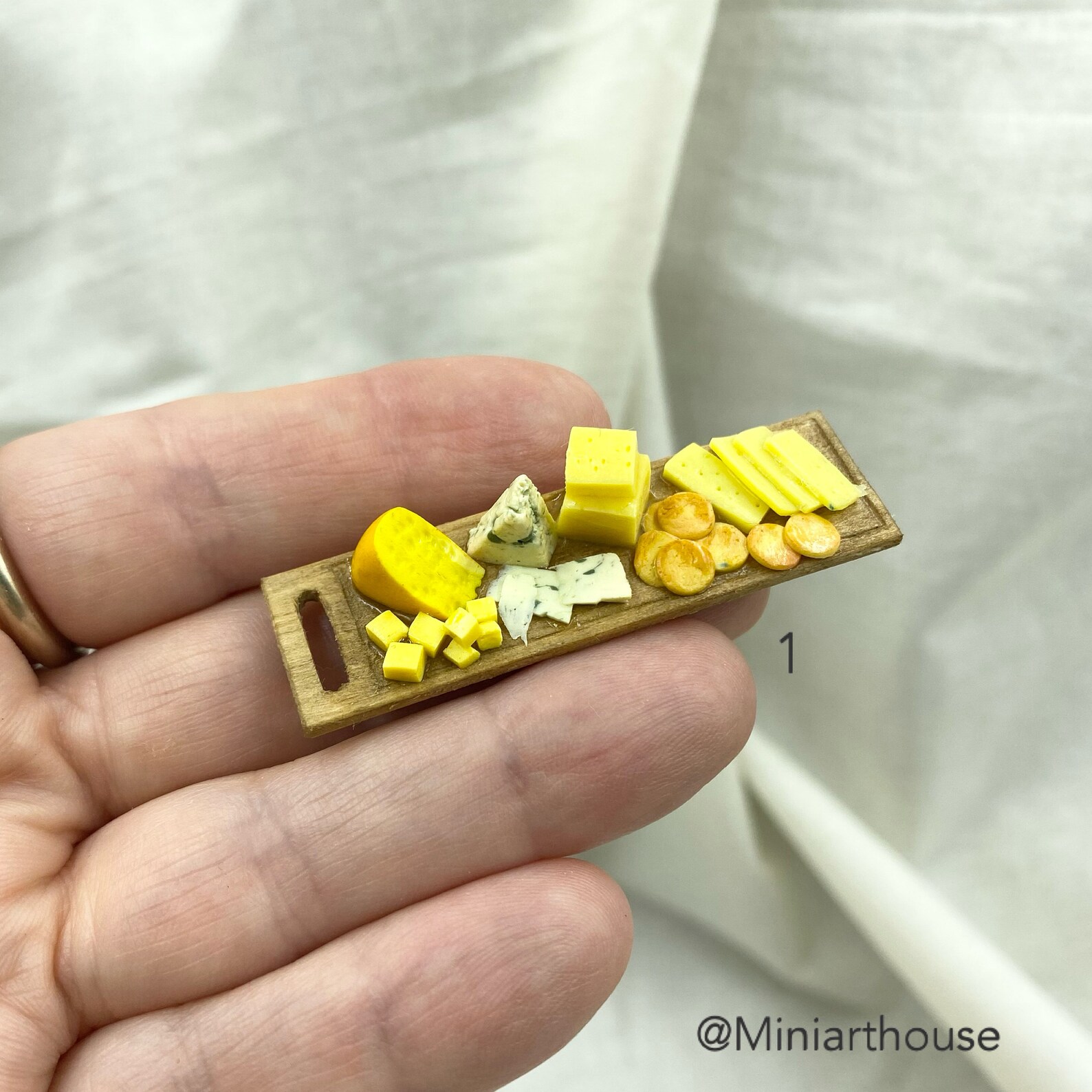 1:12 Scale Miniature Cheese Compositions on a Wooden Cutting Boards - Etsy