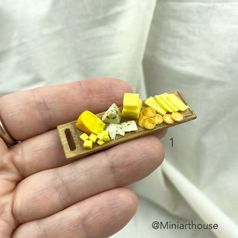 1:12 Scale Miniature Cheese Compositions on a Wooden Cutting Boards - Etsy