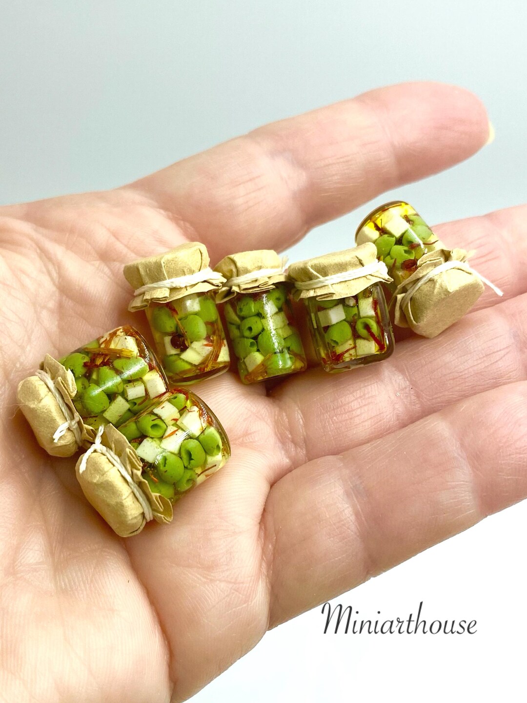 Scale 1/12 Miniature Olives With Cheese and Spices - Etsy