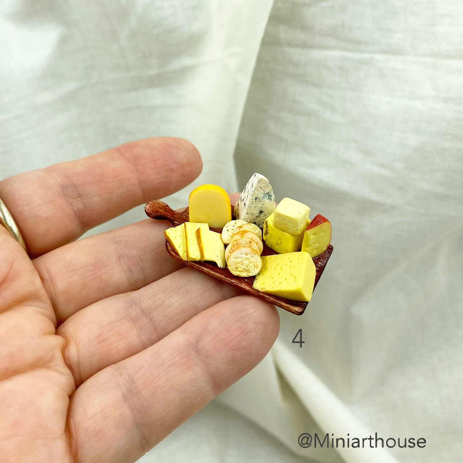 1:12 Scale Miniature Cheese Compositions on a Wooden Cutting Boards - Etsy