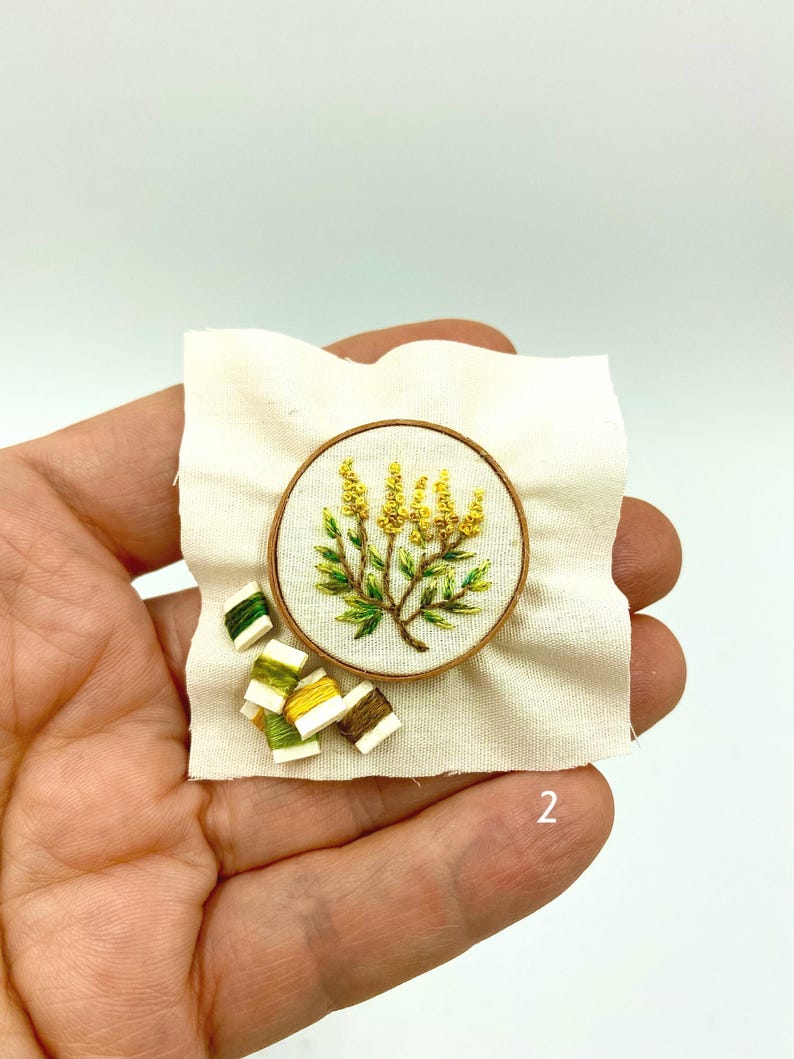 Miniature Embroidery in Hoops and a Set of Embroidery Threads - Etsy