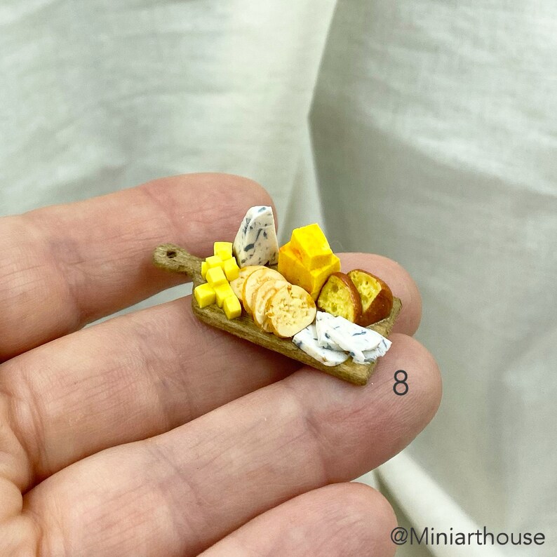 1:12 Scale Miniature Cheese Compositions on a Wooden Cutting Boards - Etsy