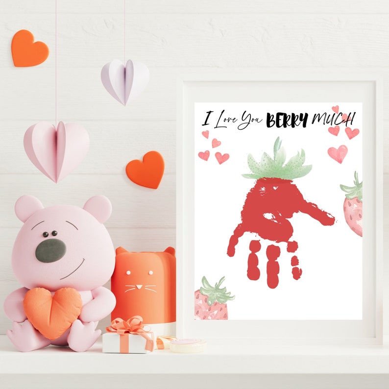 I Love You BERRY Much Valentines Day Activities, Printable Handprint ...