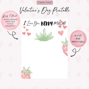 I Love You BERRY Much Valentines Day Activities, Printable Handprint ...