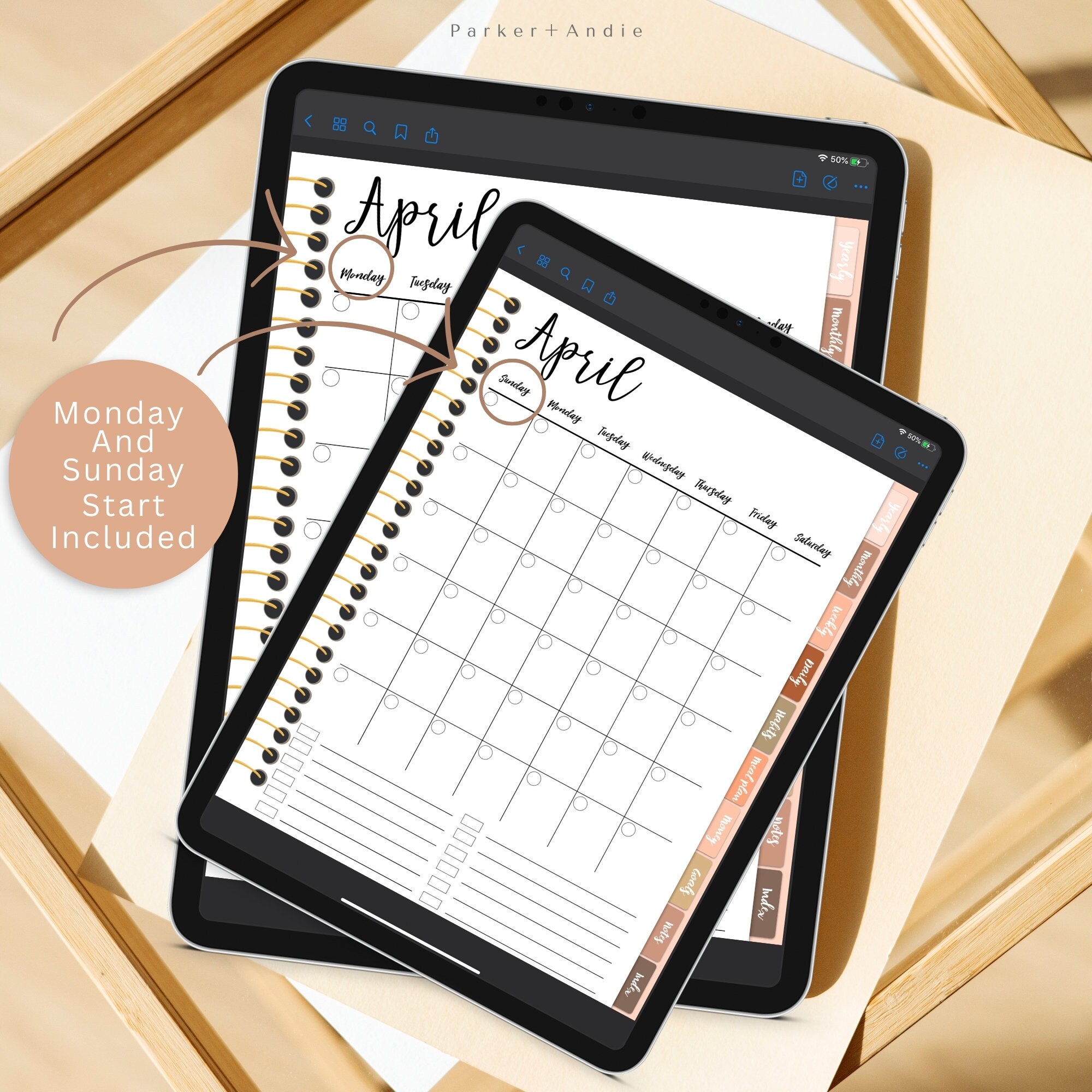 UNDATED Goodnotes Planner, Monthly Digital Planner, Goodnotes Template ...