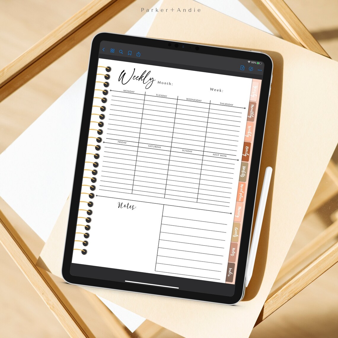 UNDATED Goodnotes Planner, Monthly Digital Planner, Goodnotes Template ...